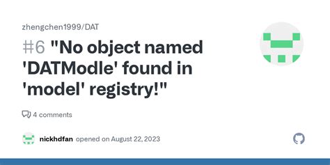 No Object Named Datmodle Found In Model Registry · Issue 6