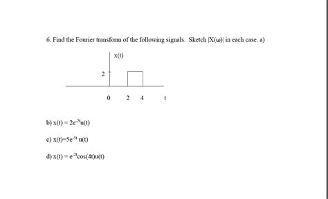 solved find the fourier transform of the following signals
