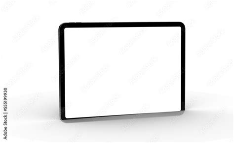 Blank Screen Realistic Tablet Frame Rotated Position Side View Top View The Tablet Is At
