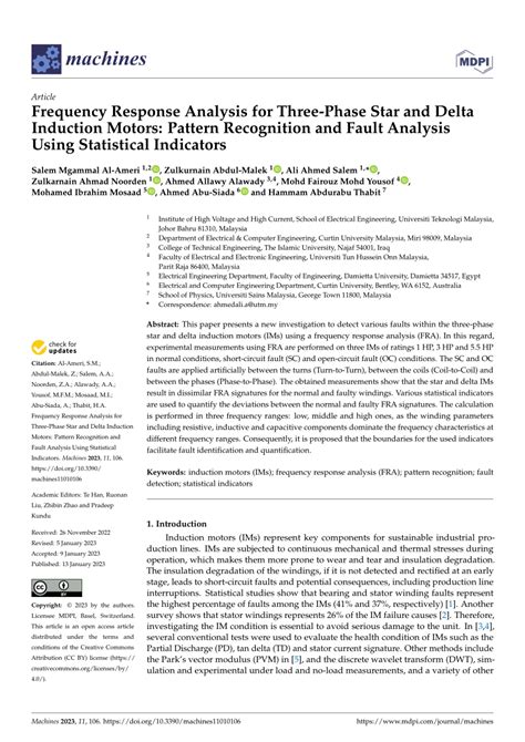 Pdf Frequency Response Analysis For Three Phase Star And Delta Induction Motors Pattern