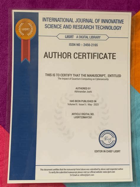 Abhinandan Joshi On Linkedin Quantumcomputing Cybersecurity Researchpaper Publication