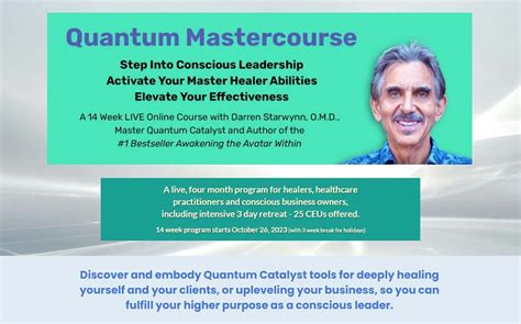 About The Quantum Mastercourse Darren Starwynn O M D