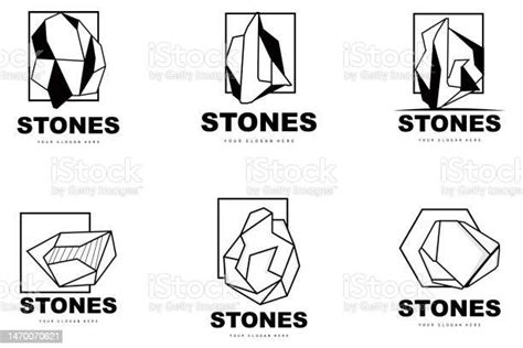 돌 아이콘 기하학 라인 스타일의 벡터 스톤 현대 미적 장식을위한 디자인 브랜드 현대 제품 간단한 아이콘 추상 미적 기하학 라인