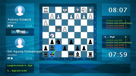 Chess Game Analysis Aubrey Estwick Em Agung Firmansyah 0 1 By Youtube