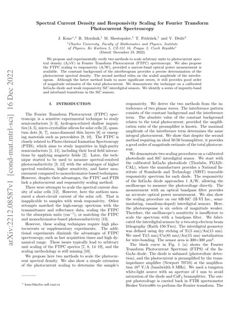 Pdf Spectral Current Density And Responsivity Scaling For Fourier