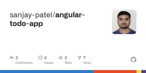 GitHub Sanjay Patel Angular Todo App