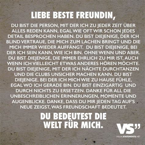 Liebe Beste Freundin Du Bist Die Person Mit Der Ich Zu Jeder Zeit über Alles Reden Kann Egal