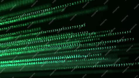 Premium Photo Green Matrix Background Technology Stream Binary Code Falling Numbers On Screen