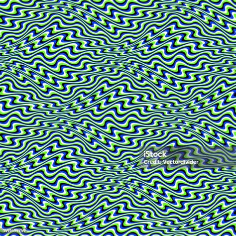 착시 현상 왜곡 된 물결 모양의 가로 줄무늬의 매끄러운 패턴 반복 가능한 움직이는 질감 사이키델릭 추상 벽지 0명에 대한 스톡