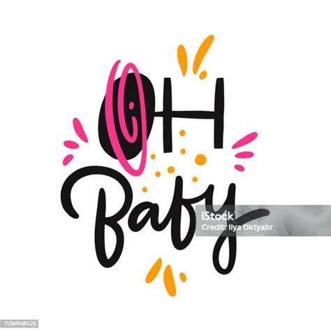 아 아기 손으로 그린 벡터 레터링 문구 현대 타이포 그래피 흰색 배경에 고립입니다 0명에 대한 스톡 벡터 아트 및 기타 이미지 0명 귀여운 낮 Istock