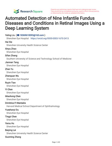 Pdf Automated Detection Of Nine Infantile Fundus Diseases And