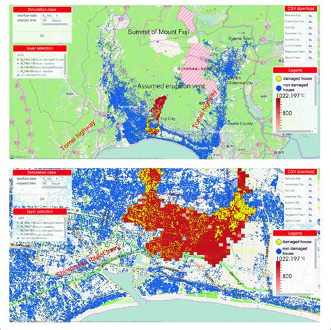 An Example Of Mount Fuji Lava Flow Simulation Using Lavasim Hidaka