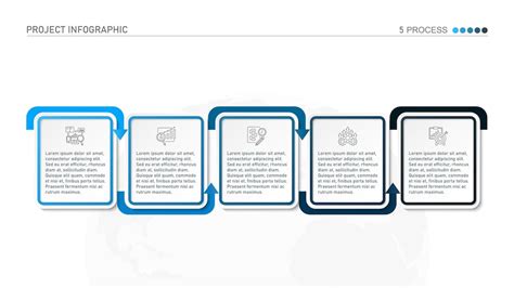 Premium Vector Horizontal Timeline Or Flowchart With Five Square Elements And Space For Data