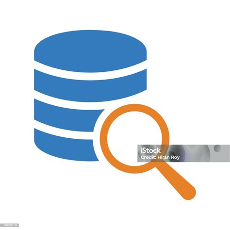 Database Search Icon Simple Editable Vector Graphics Stock Illustration