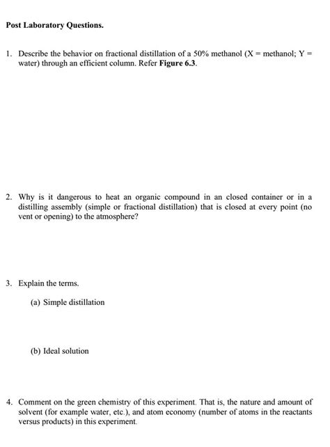 Solved Experiment 6 Simple And Fractional Distillation