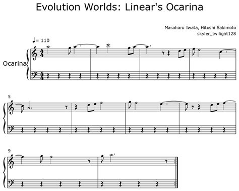 Evolution Worlds Linears Ocarina Sheet Music For Ocarina