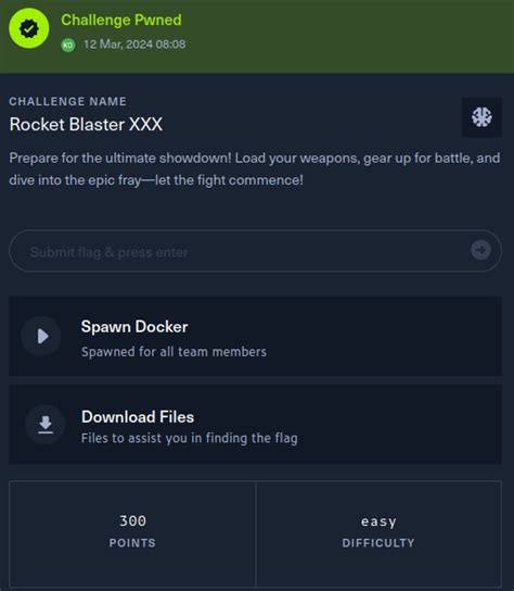 Rocket Blaster Xxx Writeup Cyber Apocalypse 2024 — Forbytten Blogs