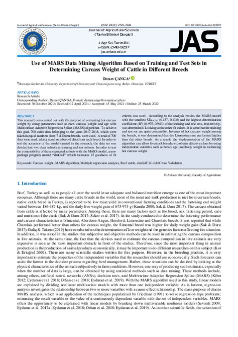 Pdf Use Of Mars Data Mining Algorithm Based On Training And Test Sets