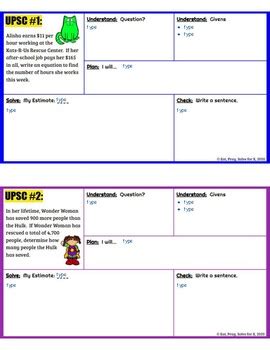 DIGITAL UPSC Graphic Organizer For Solving Word Problems By EatPraySolveforX