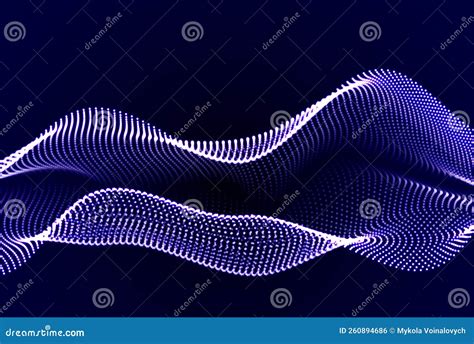 Wavy Abstract Background Of Light Dots On A Blue Background Stock Vector Illustration Of