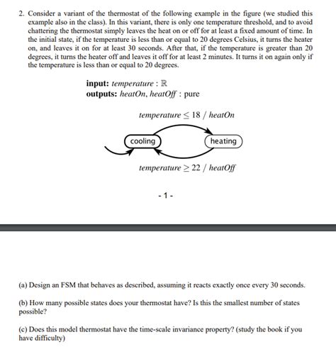 Solved 2 Consider A Variant Of The Thermostat Of The