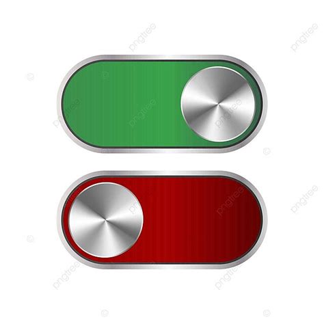 Colorful Vector Toggle Switch Buttons In Onoff Position Vector Push Button Interface Png And