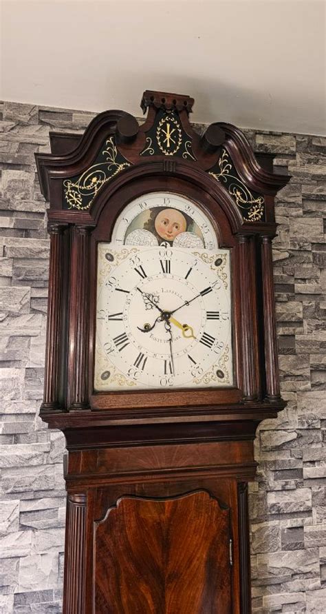 A Gillows Mahogany Moon Dial Longcase Clock By Will Lassell Of Toxteth Park Liverpool C1790