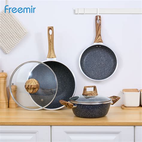 Jual Live Free Pisau Terbatas Freemir Wajan Panci Set Pcs Cm Anti Lengket Granit