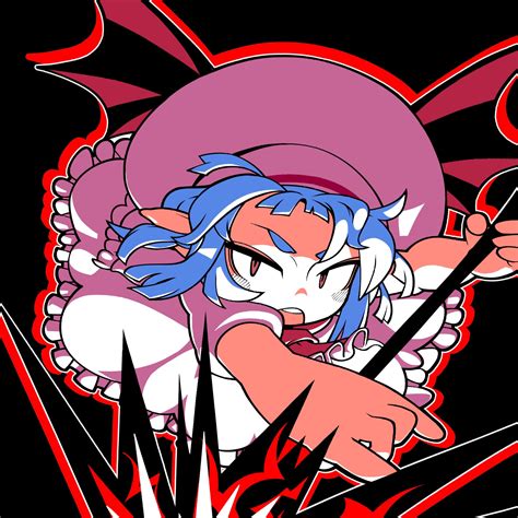 Safebooru 1girl Ascot Attack Bat Wings Black Background Blue Hair