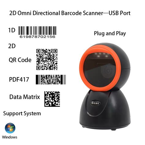 Omnidirectional Barcode Scanner 1d 2d Qr Code Pos System Flatbed Desktop Barcode Reader Shopee