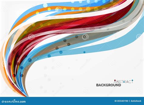 Vector Geometric Flowing Lines Abstract Background Stock Vector Illustration Of Colorful