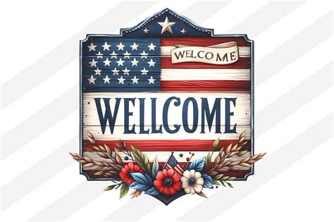 Patriotic Welcome Sign 4th July Graphic By Shahtech50 · Creative Fabrica