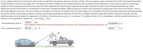 solved a car is stuck in the mud a tow truck pulls on the