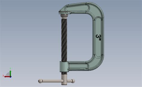 C形夹具 Solidworks 2017 模型图纸下载 懒石网