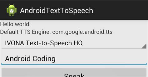 Android Coding Implement Texttospeech Tts Function With Tts Engine