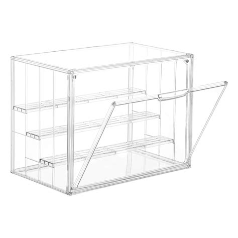Attelite Acrylic Display Caseupgrade 4 Tiers Clear Display Case With 3 Adjustable Divider