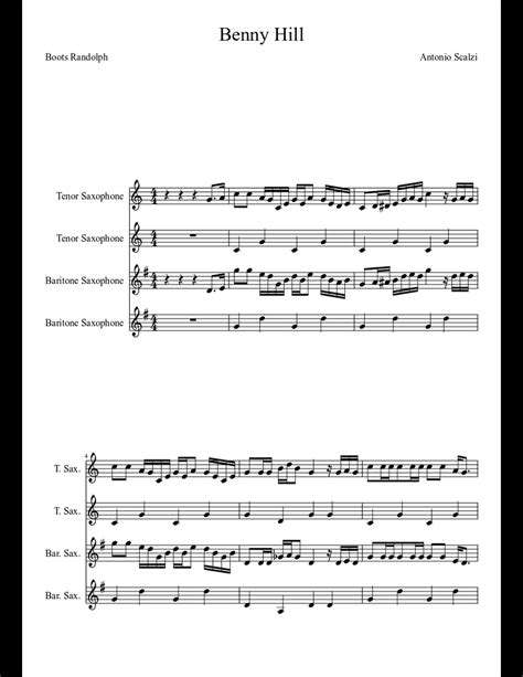 Benny Hill Theme Sheet Music Download Free In Pdf Or Midi