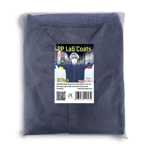 Amz Disposable Gowns Pack Of 10 Polypropylene Lab Coats Large 35 Gmm2