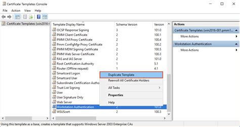 Workstation Authentication Certificate Template