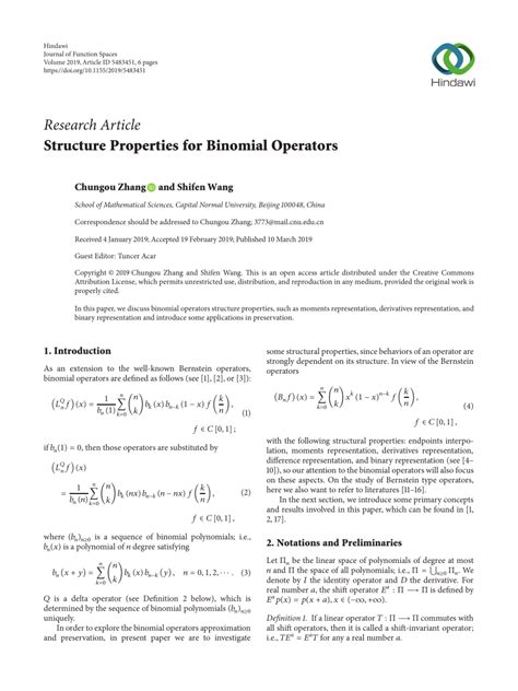 Pdf Eigenstructure For Binomial Operators