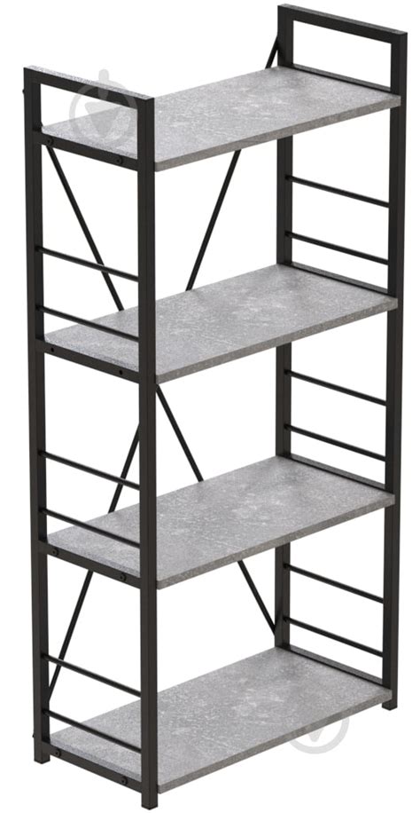ᐉ Етажерка 4 60 Конект 1200х600х280 мм чорний бетон Xk01200 • Краща ціна в Києві Україні