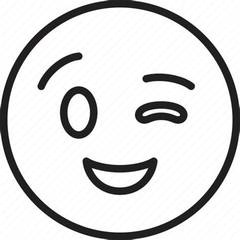 Emoji Wink Faces Embarrassed Easy Drawing To Color Smiley Sketch Images And Photos Finder