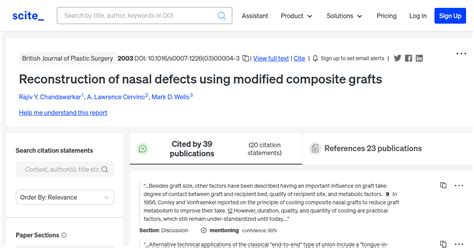 Citation Report Reconstruction Of Nasal Defects Using Modified