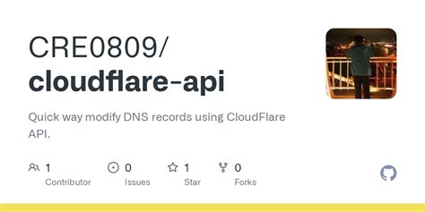 Github Cre0809cloudflare Api Quick Way Modify Dns Records Using
