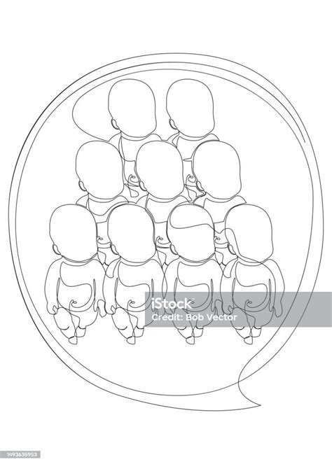 아기와 함께 말풍선의 연속 라인 가는 선 그림 벡터 개념입니다 등고선 그리기 창의적인 아이디어 가정 생활에 대한 스톡 벡터 아트 및 기타 이미지 Istock