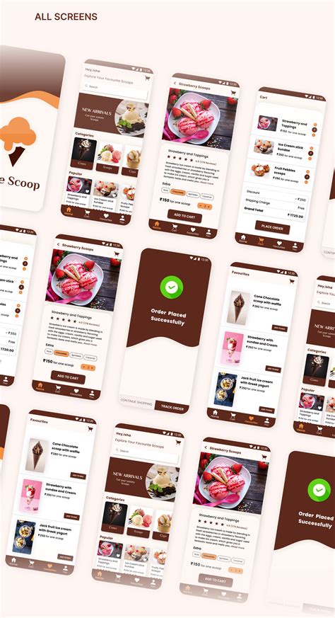 One Scoop Ice Cream App Mini Project On Behance