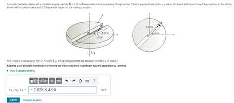 Solved Circular Turntable Rotates With A Constant Angular Chegg