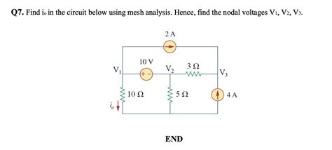 solved q7 find i0 in the circuit below using mesh analysis