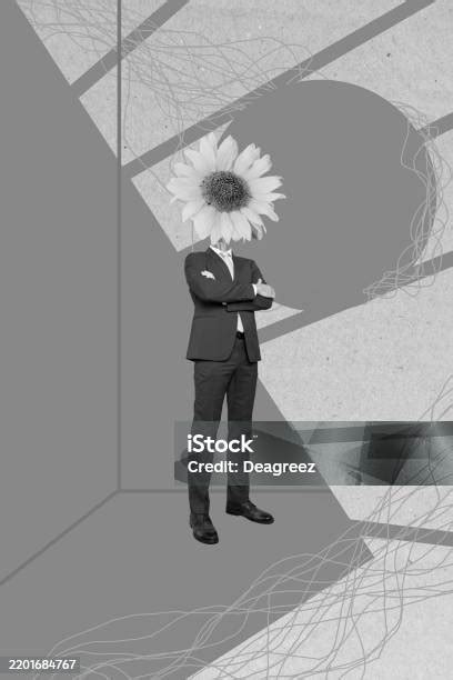 크리 에이 티브 사진 3d 콜라주 작품 포스터 그림 엽서 잘 생긴 남자 팔 접힌 꽃 대신 그림 배경에 고립 된 얼굴 0명에 대한 스톡 사진 및 기타 이미지 Istock