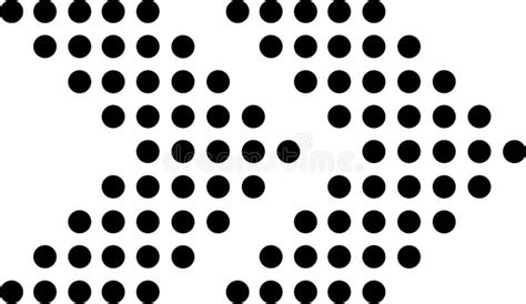 Black Dots Of Increasing Size Forming Arrows Pointing In Different Directions On A White